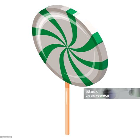 롤리팝 소용돌이 캔디 나선형 아이소메트릭 달콤한 나선형 줄무늬 캐러멜 스틱 벡터 만화 스타일 박하사탕에 대한 스톡 벡터 아트 및 기타 이미지 Istock