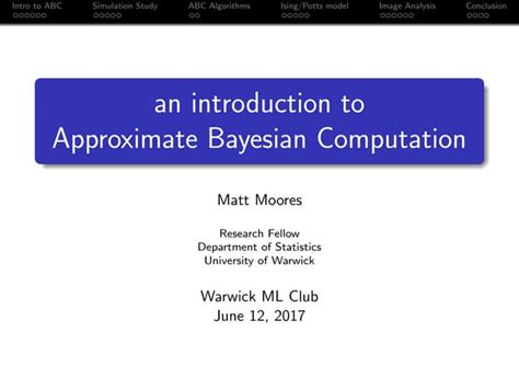approximate bayesian computation for the ising potts model ppt