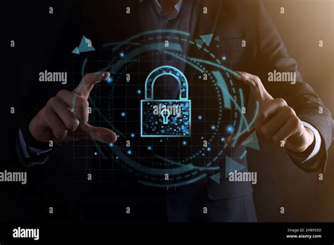 Cyber Security Network Padlock Icon And Internet Technology Networking