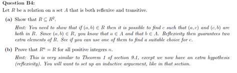 Let R Be A Relation On A Set A That Is Both Reflexive Chegg Com