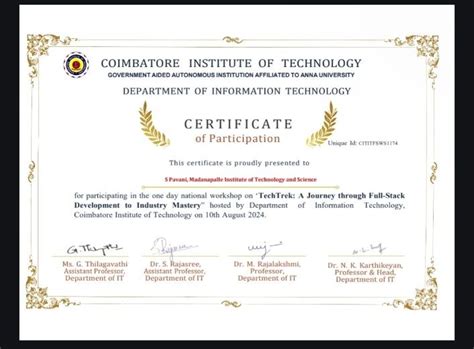 Fullstackdevelopment Techtrek Coimbatoreinstituteoftechnology Pavani Sandra