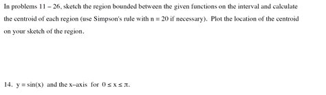 Solved In Problems 1126 Sketch The Region Bounded Between Chegg Com