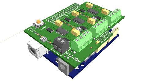 Arduino Uno And Synthetos Grblshield V3 3d Model