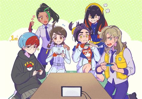 Juliana Nemona Kieran Arven Penny And More Pokemon And More Drawn By Nai Gai Hongcha