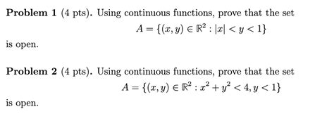 Solved Problem 1 4 Pts Using Continuous Functions Prove