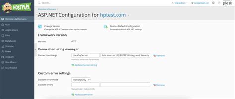 ASP NET Settings On Plesk Windows HostPapa Support
