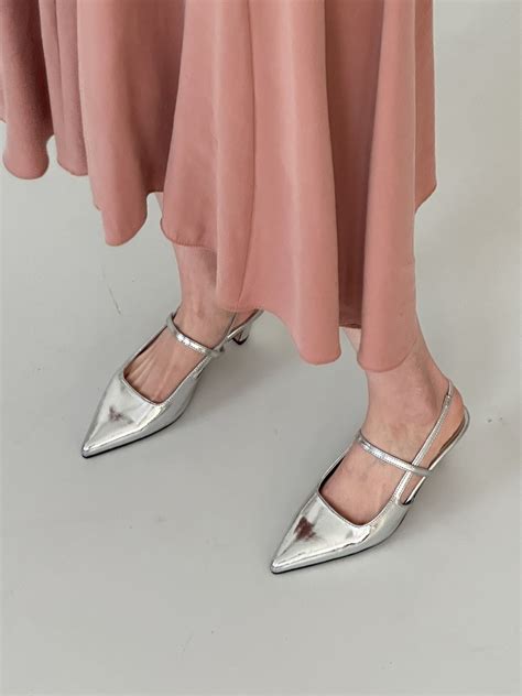 [🔥인기폭주]스틸레토 메리제인 슬링백 미들힐 구두