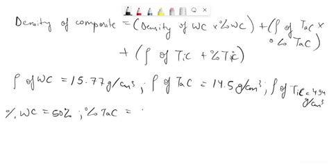 Calculate The Density Of A Cemented Carbide Or Cermet Based On A Titanium Matrix If The