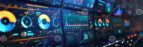 A High Tech Computer Screen Displaying A Detailed Network Monitoring Dashboard With Real Time