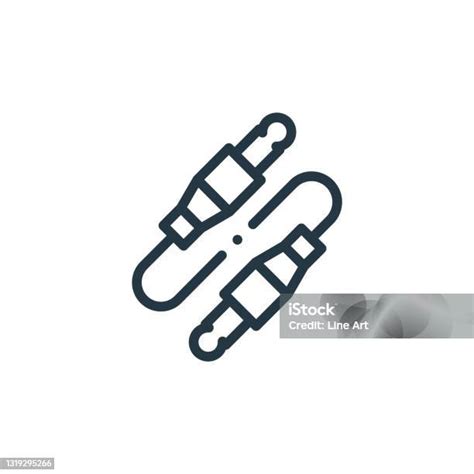 음악 개념에서 잭 아이콘 벡터 잭 편집 가능한 스트로크의 얇은 선 그림입니다 웹 및 모바일 앱 로고 인쇄 미디어에 사용하기 위한