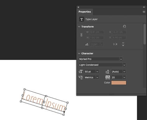 Type Layer Rotation And Info Panel Adobe Community 14134139