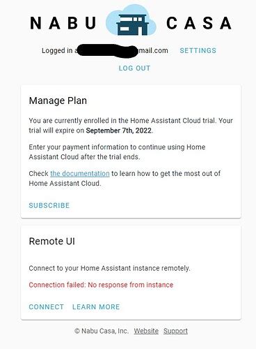 Cant Log Into Nabu Casa At Homeassistantlocal8123config