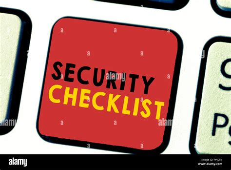 Word Writing Text Security Checklist Business Concept For Protection Of Data And System Guide