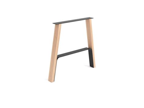 Pied De Table Design Rei Hêtre Et Noir L 61 78 X P 8 X H 71 Cm