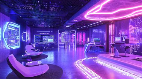 Explore The Futuristic Health Data Analysis Center With Cyberpunk Inspired Features For Enhanced