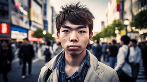젊은 일본 남자가 바쁜 거리에 서있다 아름다움 남자 남성 고화질 사진 사진 이마 배경 일러스트 및 사진 무료 다운로드 Pngtree