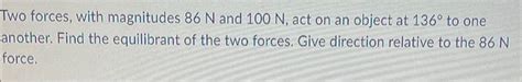 Solved Two Forces With Magnitudes 86 N And 100 N Act On An