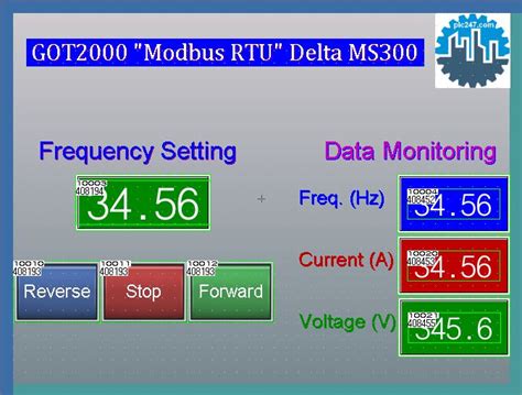 Mitsubishi HMI Modbus RTU Delta MS300 Tutorial Plc247 Com