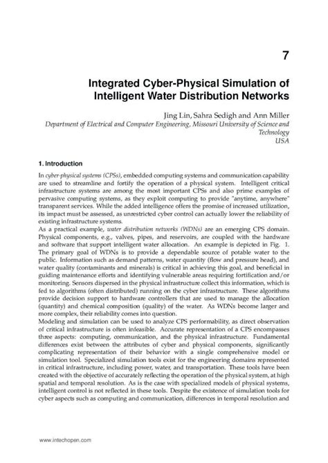 Pdf Integrated Cyber Physical Simulation Of Intelligent Water Distribution Networks · 2018 9