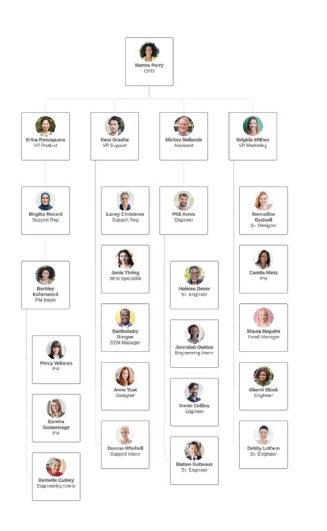 Hierarchy Org Chart In Lucidchart For Narrow Diagram Community