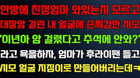 반전 신청사연 집에 친정엄마 와있는지 모르고 며느리인 내게 막말한 시모 엄마가 듣게된 순간 시댁 나락가는데라디오드라마사연
