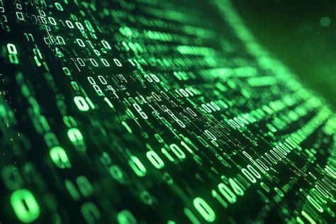 green dark binary code with data streaming background created with generative ai premium ai