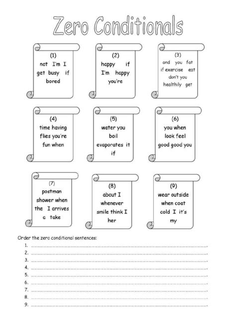 Zero Conditional Worksheet Pdf