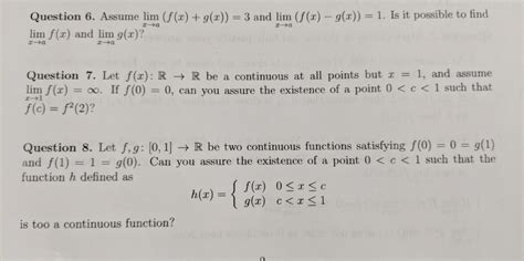 Solved G X 1 Is It Possible To Find Question 6 Assume