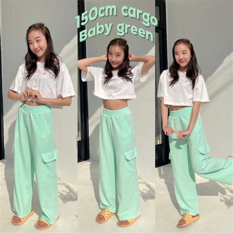 150cm Cargo กางเกงคาร์โก้ 4กระเป๋า เอวยางยืด ผ้ายืดใส่สบาย [playwork Store] 010 คาร์โก้