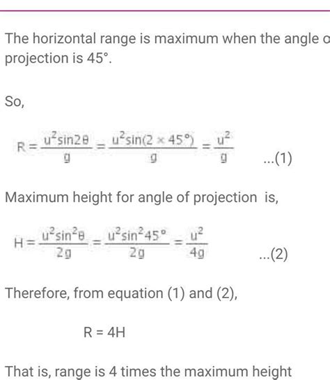 the horizontal range is four times the maximum height attained by a