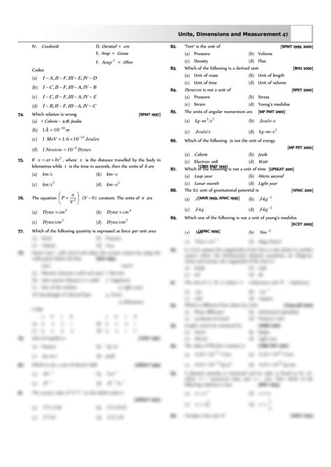 SOLUTION Units Dimensions And Measurements Practice Questions And Answers Studypool