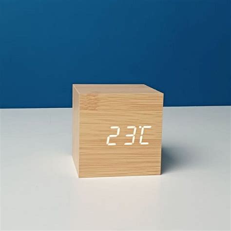 Cube Shaped Wooden Style Digital LED Clock Price In Bangladesh