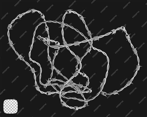 Premium Psd Realistic Barbed Wire Segment 3d Render Isolated
