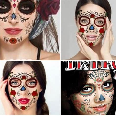 Makeup 4 Pack Day Of The Dead Tattoos Halloween Makeup Sugar Skull
