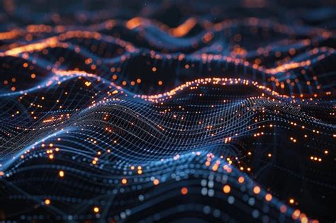 Quantum Computing Network With Abstract Cyber Grid Surface Premium AI Generated Image