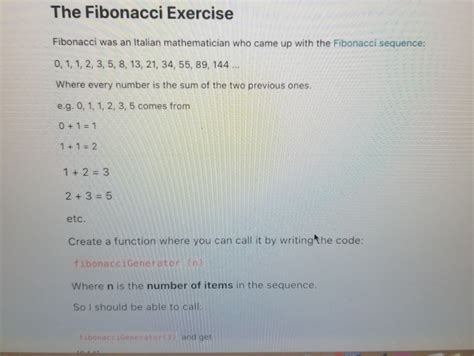 solved the fibonacci exercise fibonacci was an italian