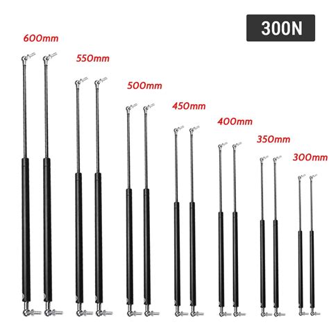 범용 300n 가스 스프링 충격 흡수기 유압 리프트 지지 스트럿 바 Rv 침대 자동차 가구용 300mm 350mm 400mm 450mm 500mm 600mm