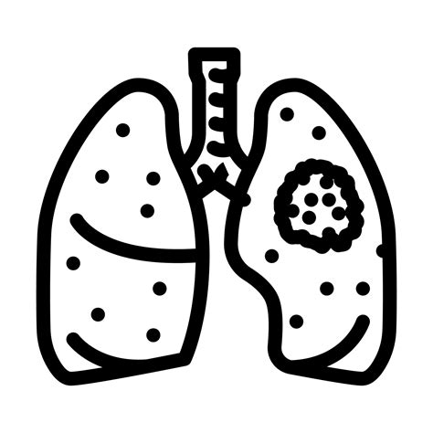 Lung Cancer Line Icon Vector Illustration 23100062 Vector Art At Vecteezy