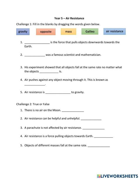 Air Displacement Worksheet Printable Free
