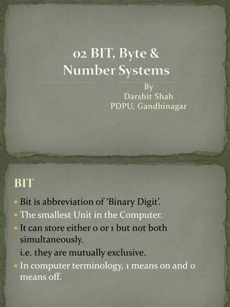 An Introduction To Bits Bytes Binary Numbering Systems And Floating Point Formats Pdf Byte