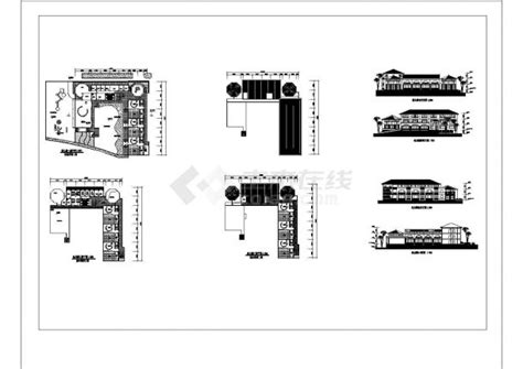 临海幼儿园三层教学楼规划设计建筑施工cad图，共六张教育建筑土木在线