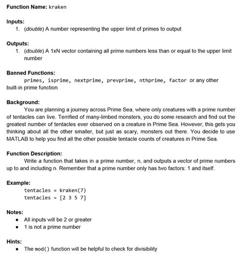 Solved Function Name Kraken Inputs 1 Double A Number