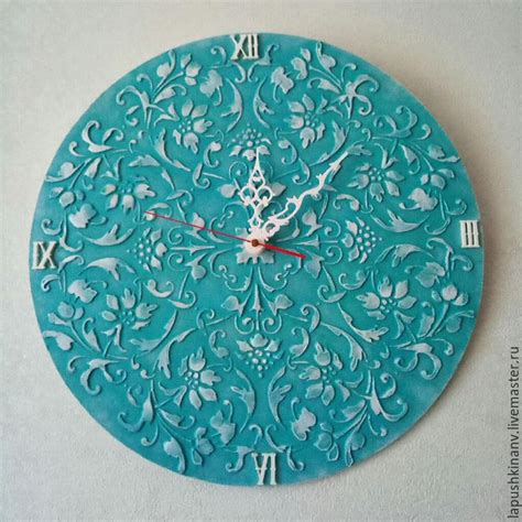 Часы настенные Бирюзовое настроение в интернет магазине на Ярмарке Мастеров Часы