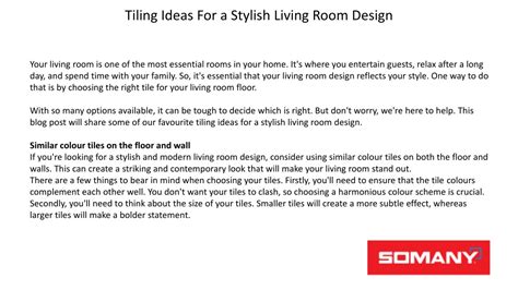 Ppt Best Tiling Ideas For A Stylish Living Room Design Powerpoint