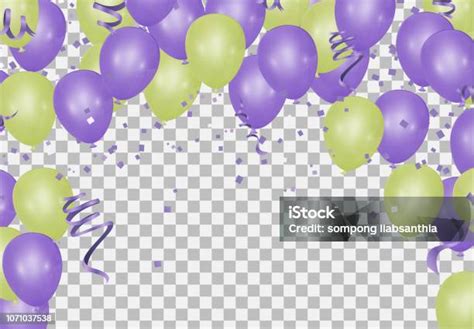 행복 한 새 해 텍스트 인사말 카드 배너 포스터 레터링 고립 풍선 벡터 일러스트 레이 션 색종이 리본 플래그 리본 축 하 배경 템플릿 금 금속에 대한 스톡 벡터 아트 및