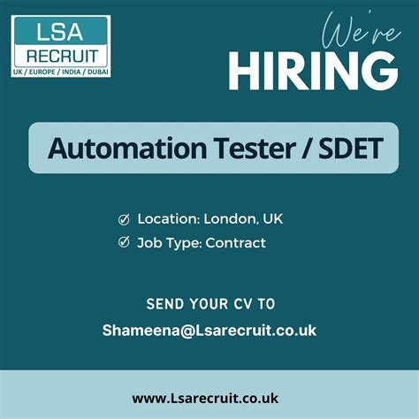 Lsa Recruit On Linkedin Automation Tester Sdet