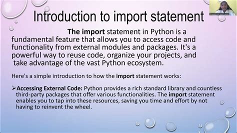 Import Statement Introduction To Python Programming Svce Youtube