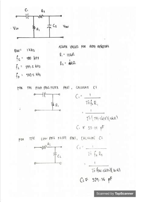 Design A Bandpass Filter Of Centre Frequency 300 Khz