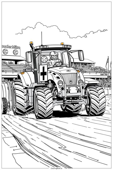 Pulling Tractor Show Coloring Page Free Pdfandpng Printable