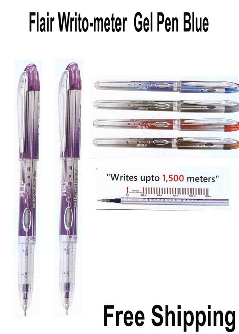 Flair Writo-Meter Gel Pen Blue Multi Colours10pcs Free Shipping